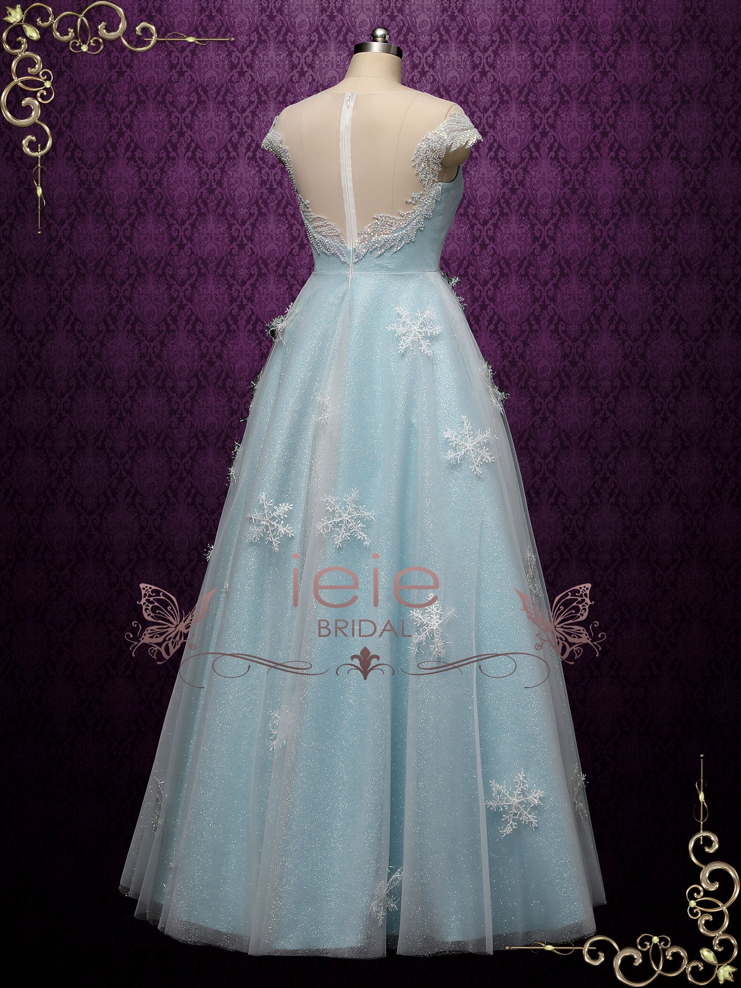 Ready to Wear Ice Blue Frozen Wedding Dress SNOW – ieie