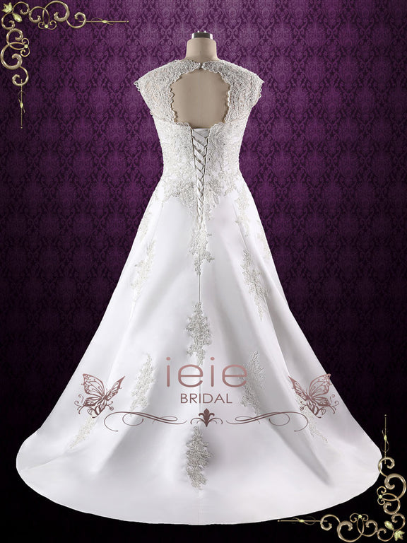 A-line Lace Wedding Dress with Keyhole Corset Back SUE – ieie