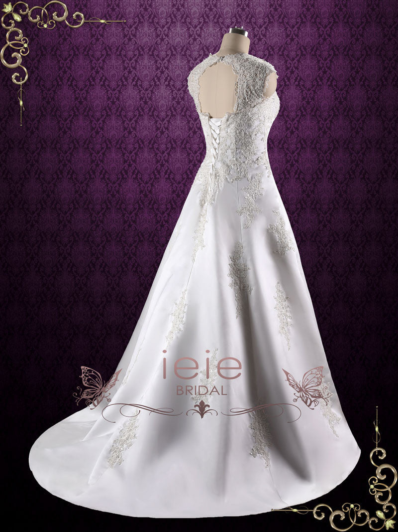 A-line Lace Wedding Dress with Keyhole Corset Back SUE – ieie