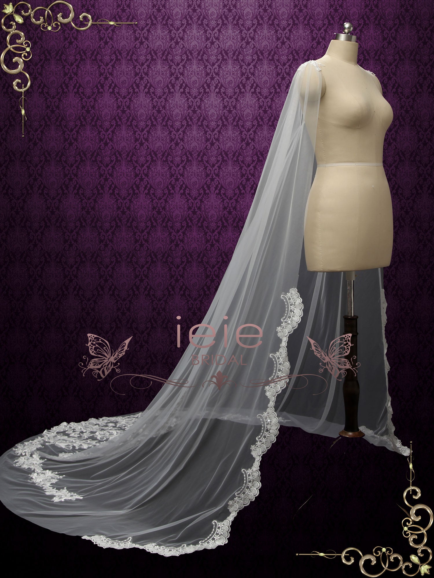 Watteau Lace Veil Cape Y180607 – ieie