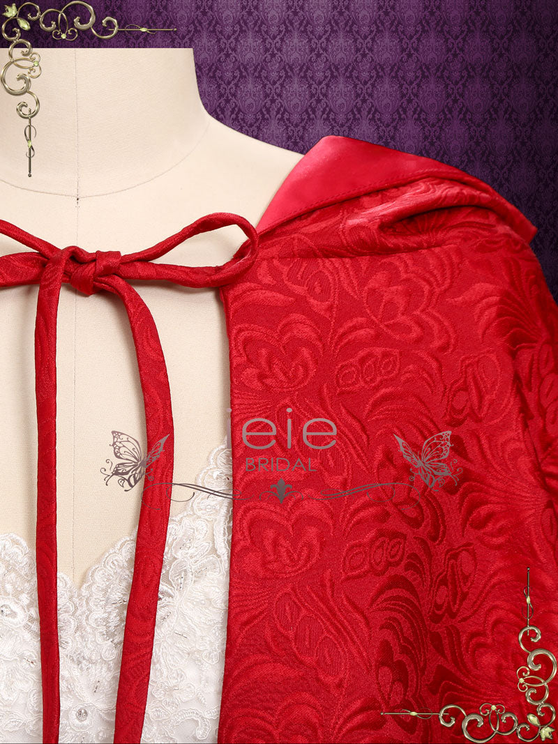 Vintage Style Long Red Cloak with Hood SCARLETT – ieie
