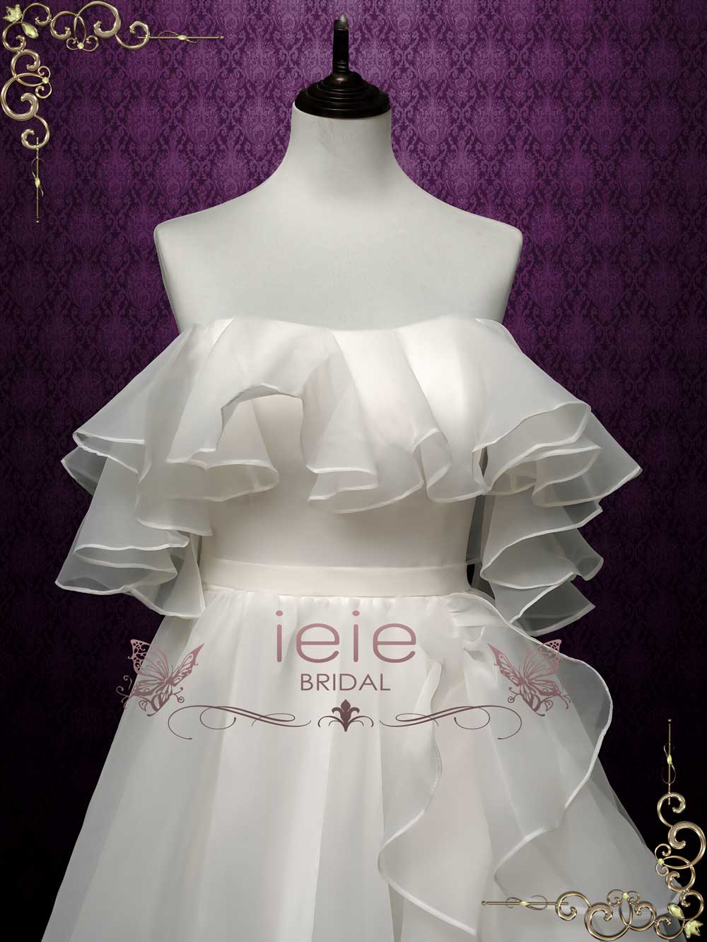 Off the Shoulder Organza Ruffles Wedding Dress VIVIENNE – ieie