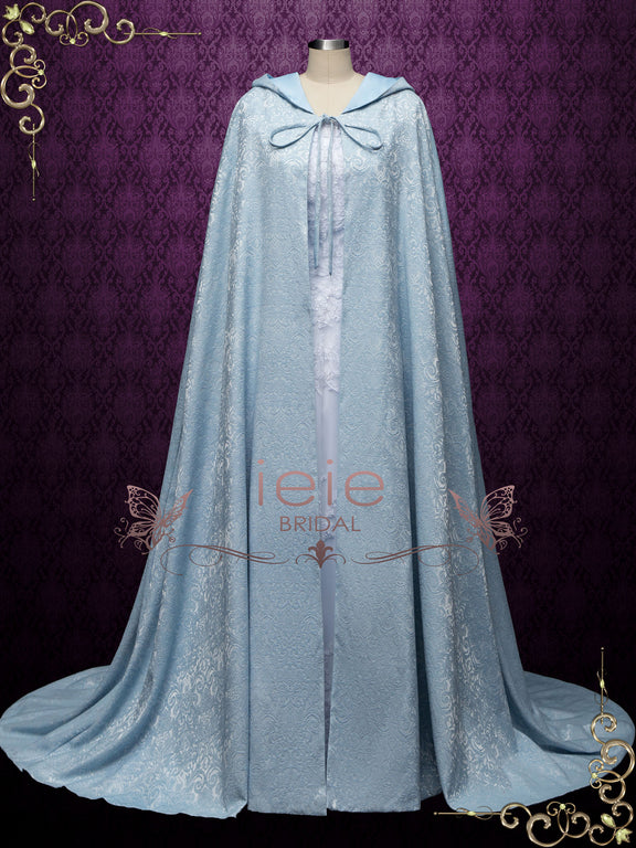 Blue Medieval Cotton Jacquard Wedding Cloak Y200502 – ieie